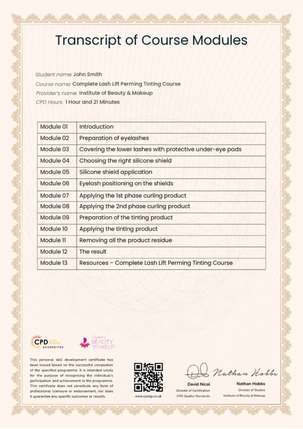 CPD QS Accredited Certificate | iBeauty & Makeup